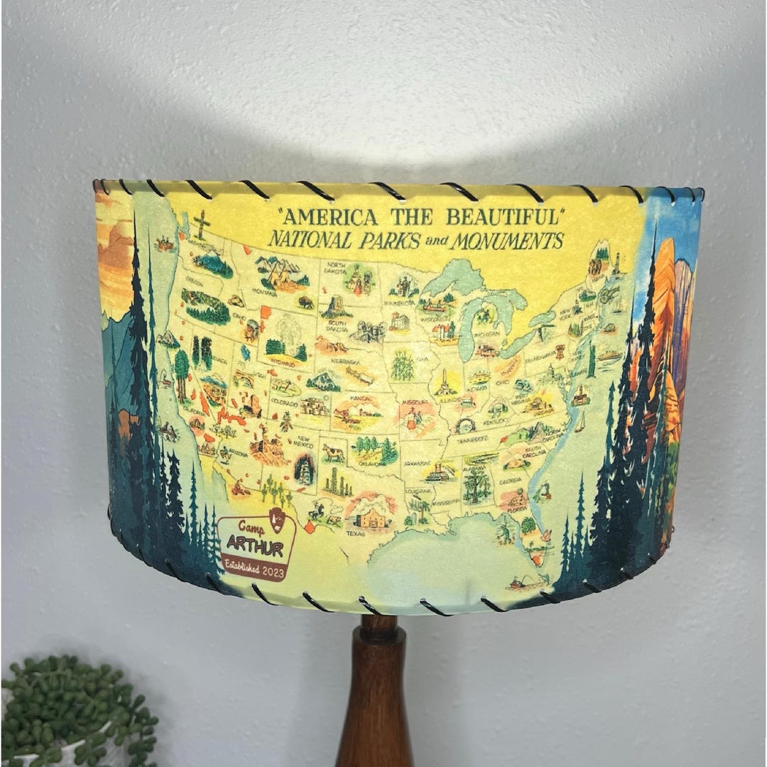 Fiberglass Lamp Shade - Mid Century Modern Lampshade - Handmade Atomic ...