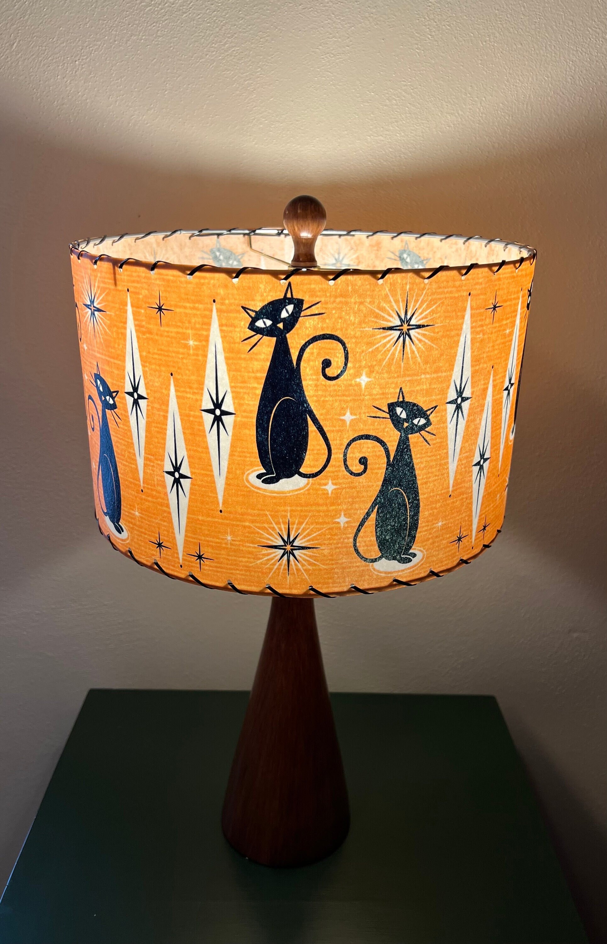 Mid Century Vintage Style Fiberglass Lamp Shade Kitty Cat - Etsy