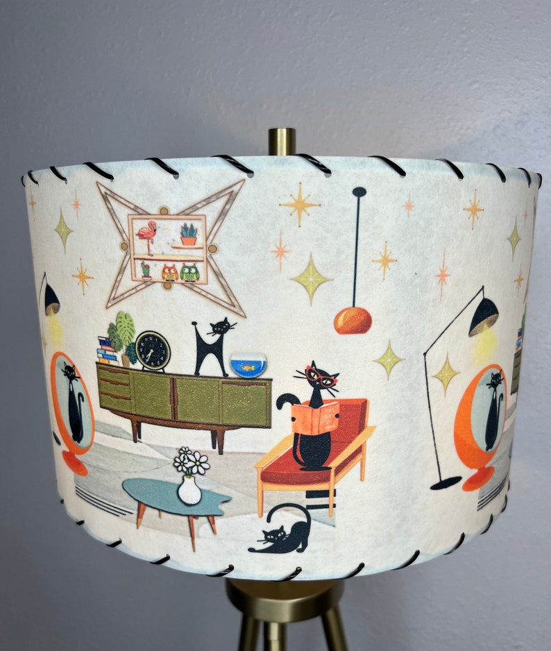 Fiberglass Lamp Shade - Mid Century Modern Lampshade - Handmade MCM ...
