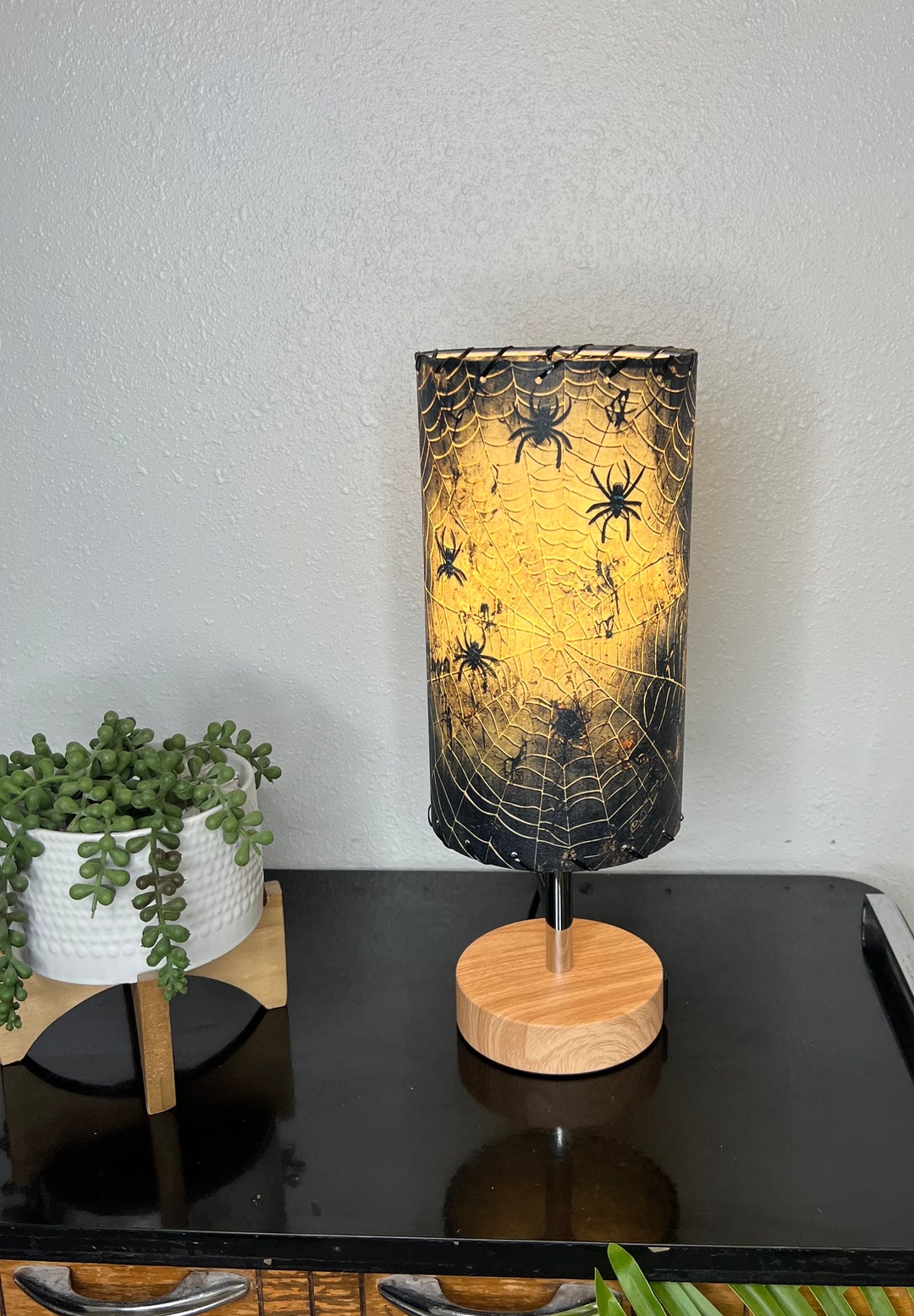 Mid Century Vintage Style Fiberglass Lamp Shade & Touch Control Base ...