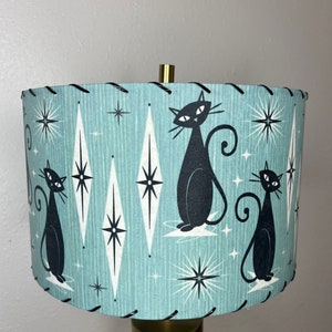 Mid Century Vintage Style Fiberglass Lamp Shade Kitty Atomic Starburst ...