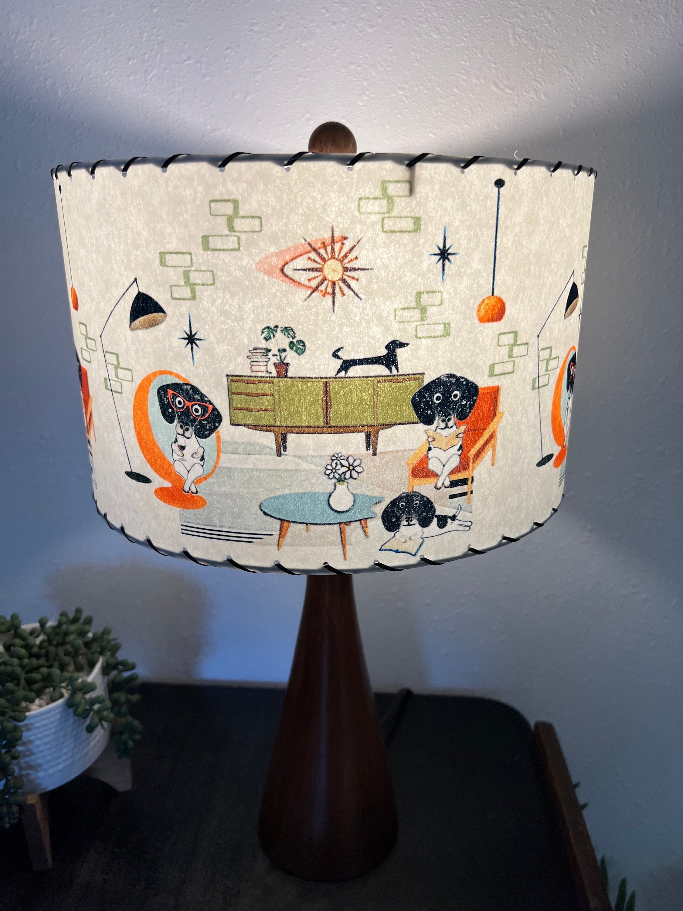 Mid Century Vintage Style Fiberglass Lamp Shade Atomic - Etsy
