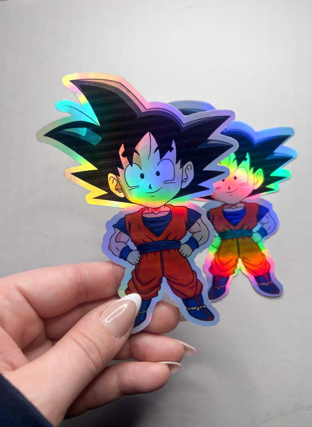 Holographic Goku Sticker - Young Saiyan Warrior - Etsy