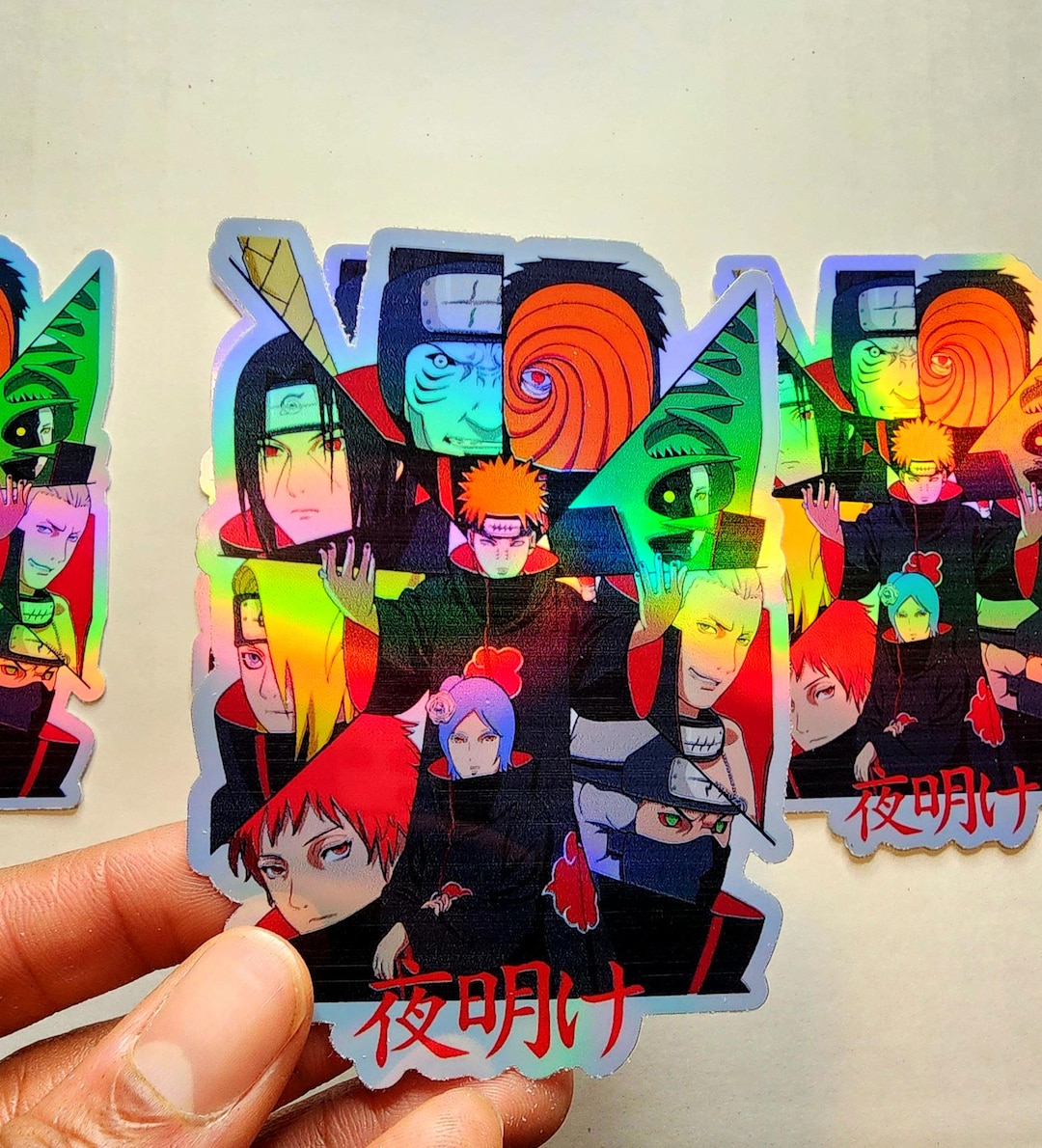 Akatsuki Clan Holographic Sticker Anime Vinyl Decal Waterproof ,ninja ...