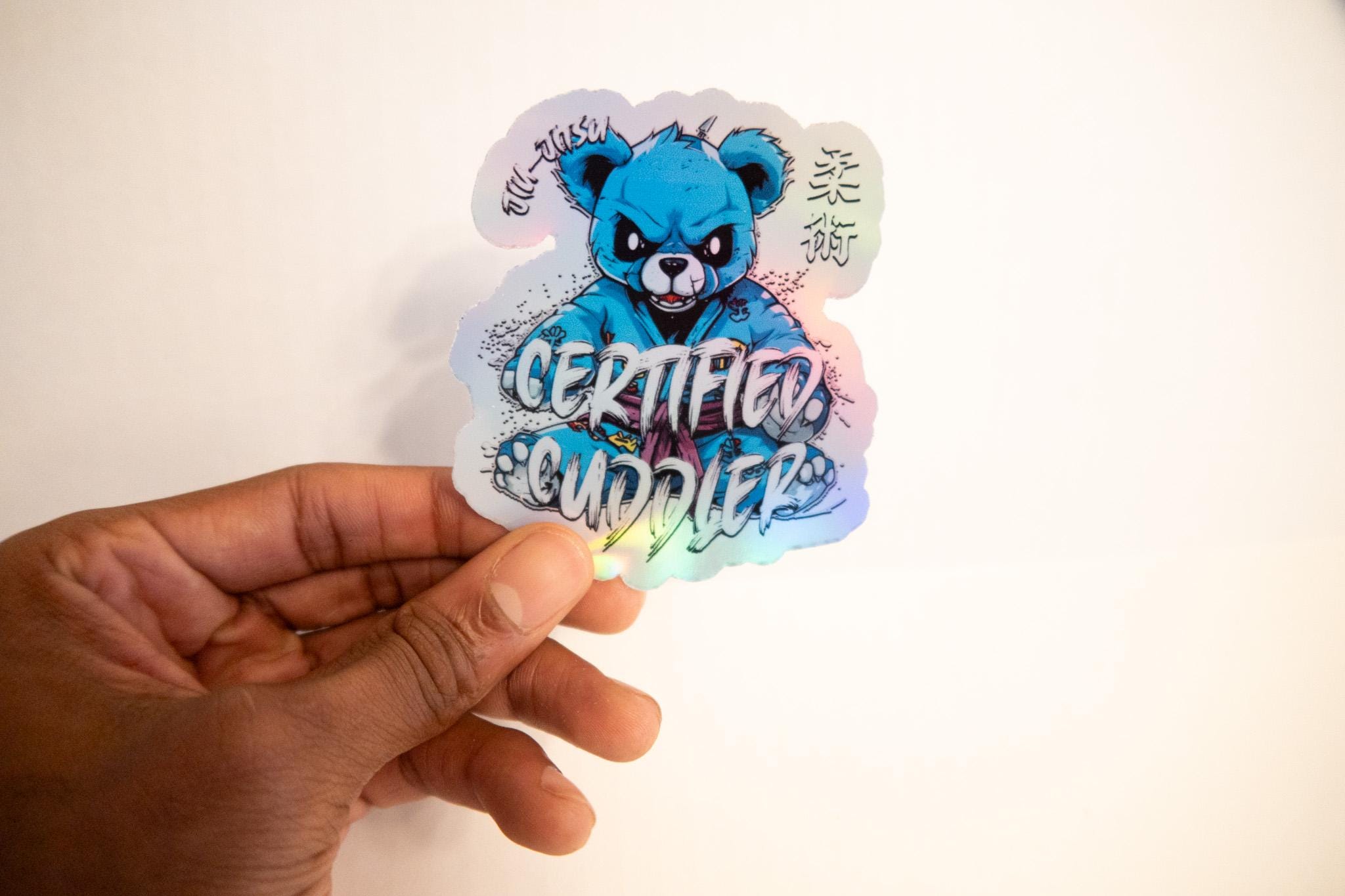 Holographic Jiu Jitsu certified Cuddler Bear Sticker Perfect for ...