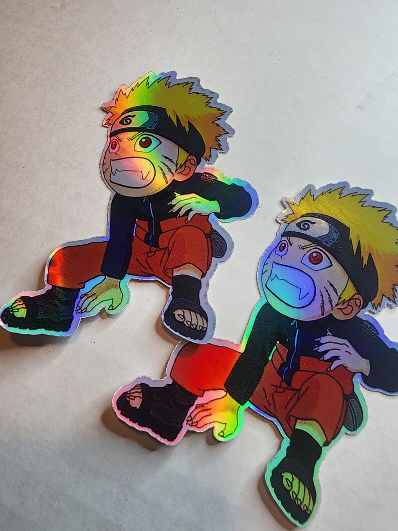 9 Tails Naruto Holographic Sticker Crouching 9 Tails Sticker Vibrant ...