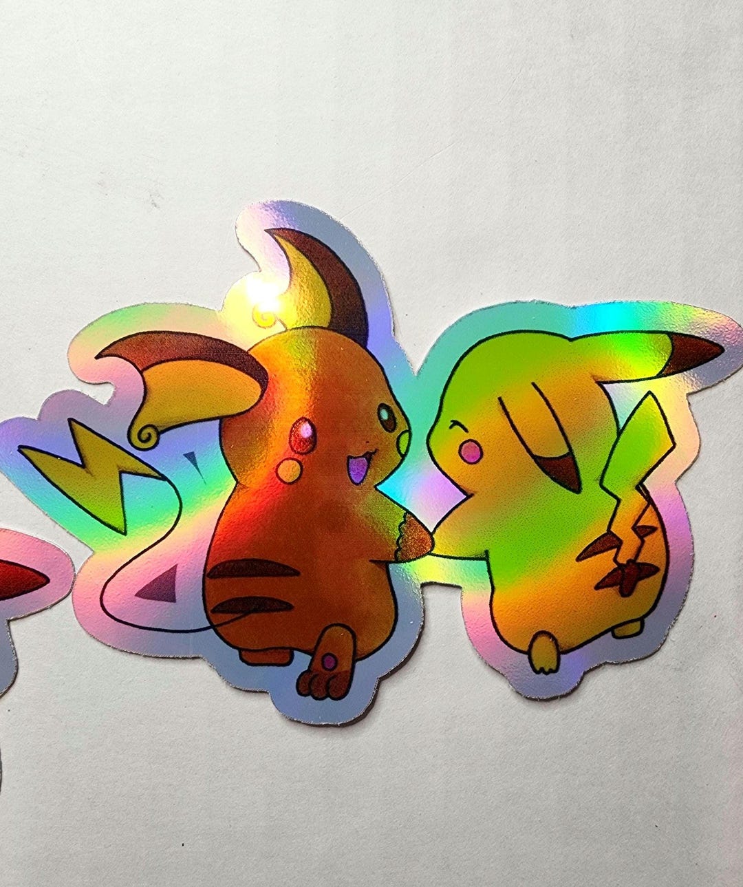 Custom Pokemon Love Pikachu Raichu Holographic Sticker Electric Type ...