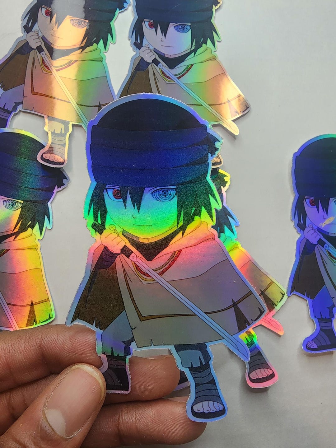 Chibi Sasuke Holographic Sticker Naruto Anime Merch Cute Sasuke Uchiha ...