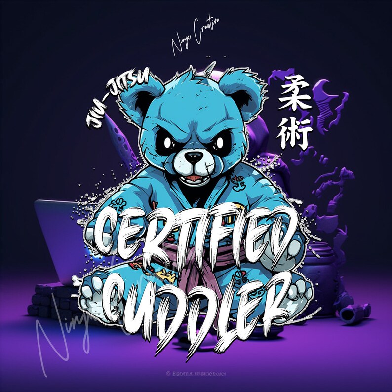 Jiu Jitsu Certified Cuddler : Jiu Jitsu Bear PNG Grappling Png, Martial ...