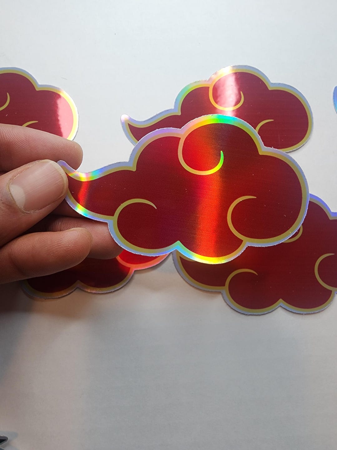 Akatsuki Cloud Holographic Sticker Iconic Naruto Anime Decor Red Cloud ...