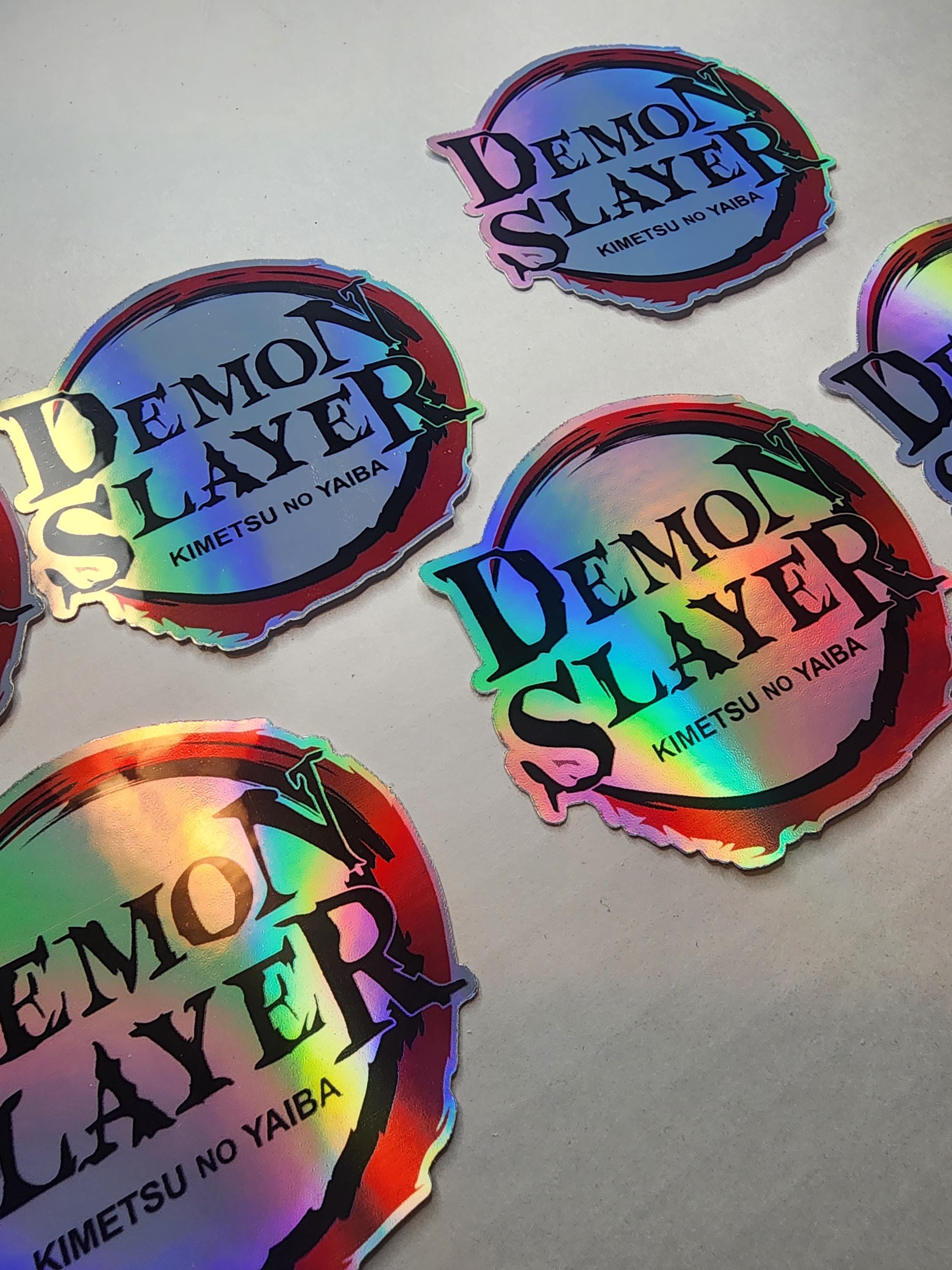 Demon Slayer Logo Holographic Sticker Kimetsu No Yaiba Shiny Anime Logo ...