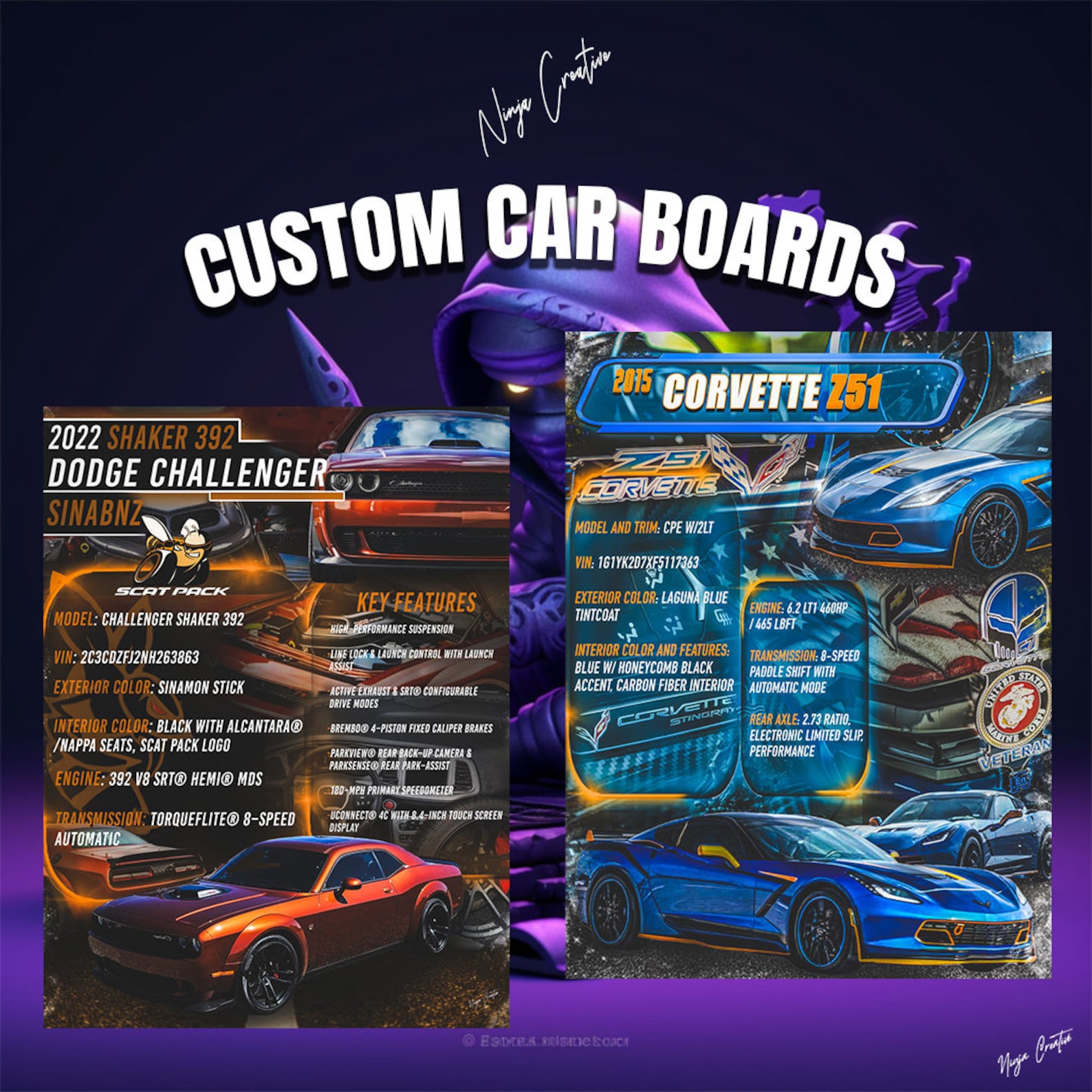 Custom Car Show Board Car Board Design/ Digital Car Show Board/ Custom ...