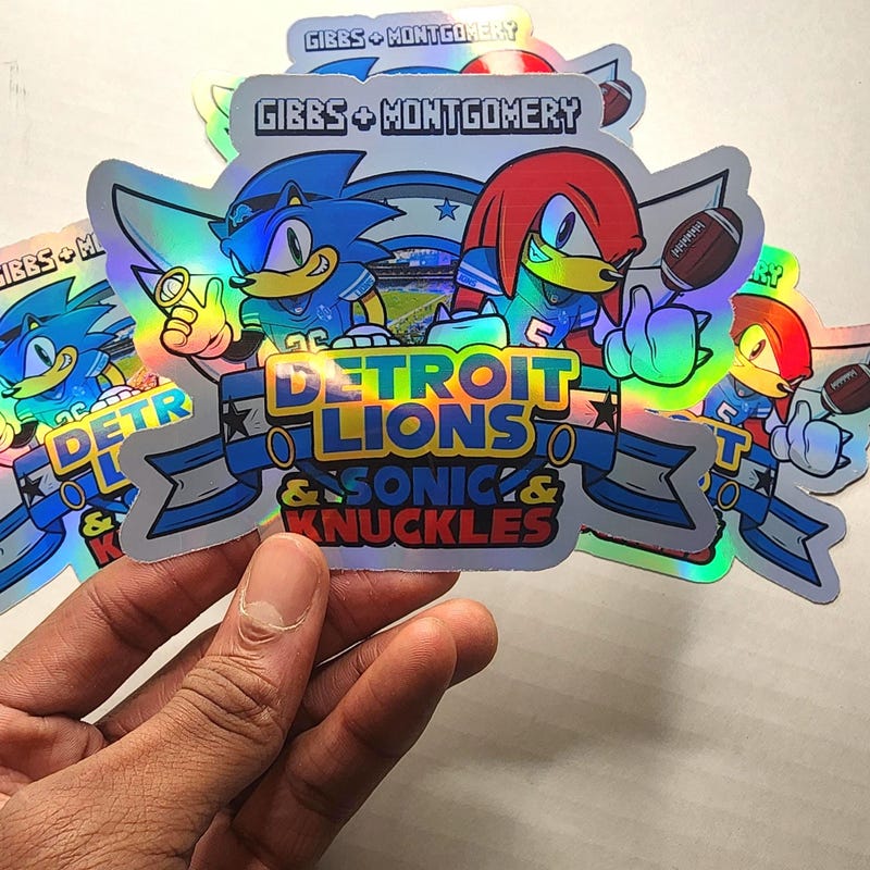 Sonic And Knuckles Detroit Lions Etsy