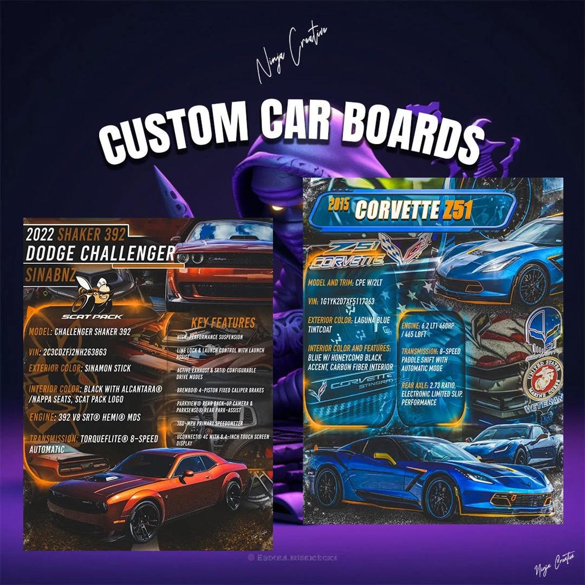 Custom Car Show Board Car Board Design/ 24x36 Car Show Board/ Custom ...