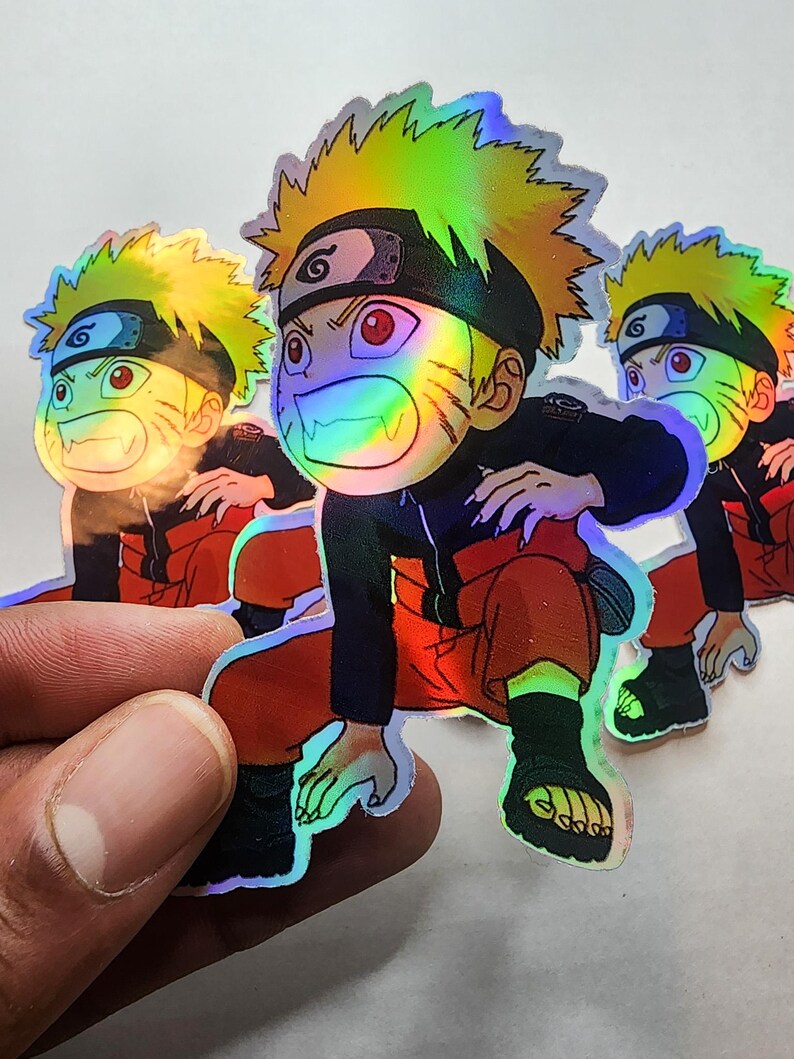 9 Tails Naruto Holographic Sticker Crouching 9 Tails Sticker Vibrant ...