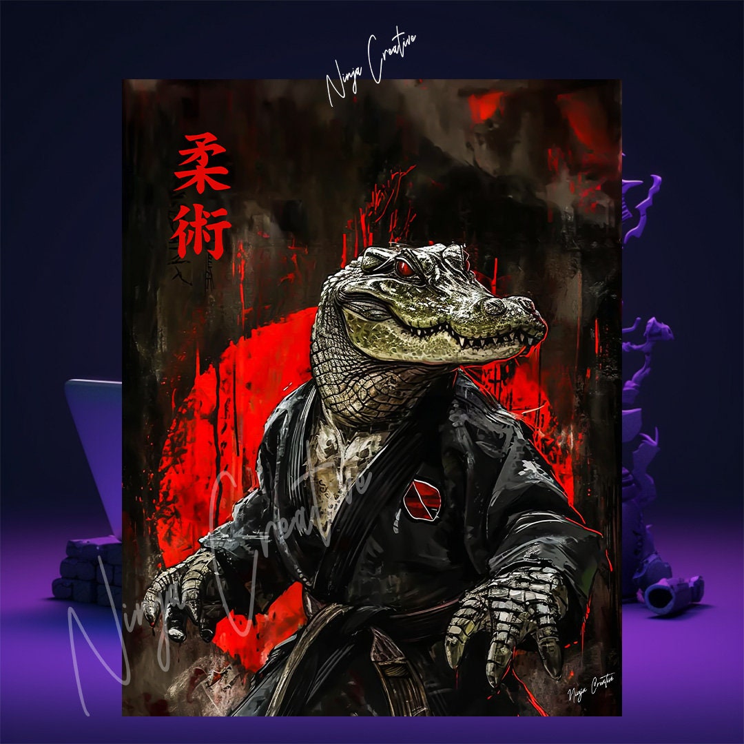 Alligator Jiu Jitsu Poster -jiu Jitsu Poster Print/ Gator Martial Arts ...