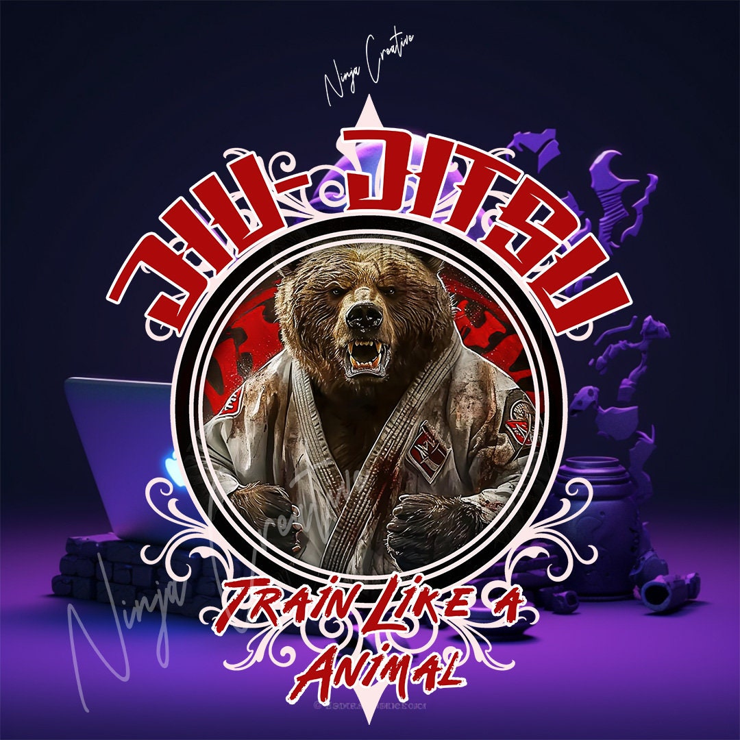 Jiu Jitsu Train Like a Animal : Jiu Jitsu Bear PNG Grappling Png ...