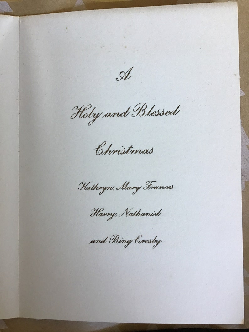 Bing Crosby Kathryn Crosby Family Christmas Card - Etsy