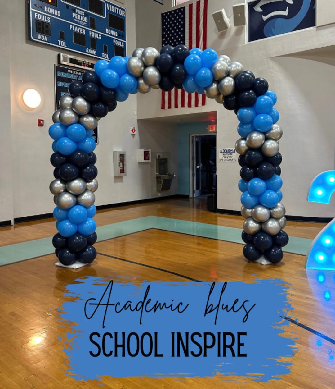 Navy, Silver, Blue Balloon Arch for Prom/ Activities/ School Decor ...