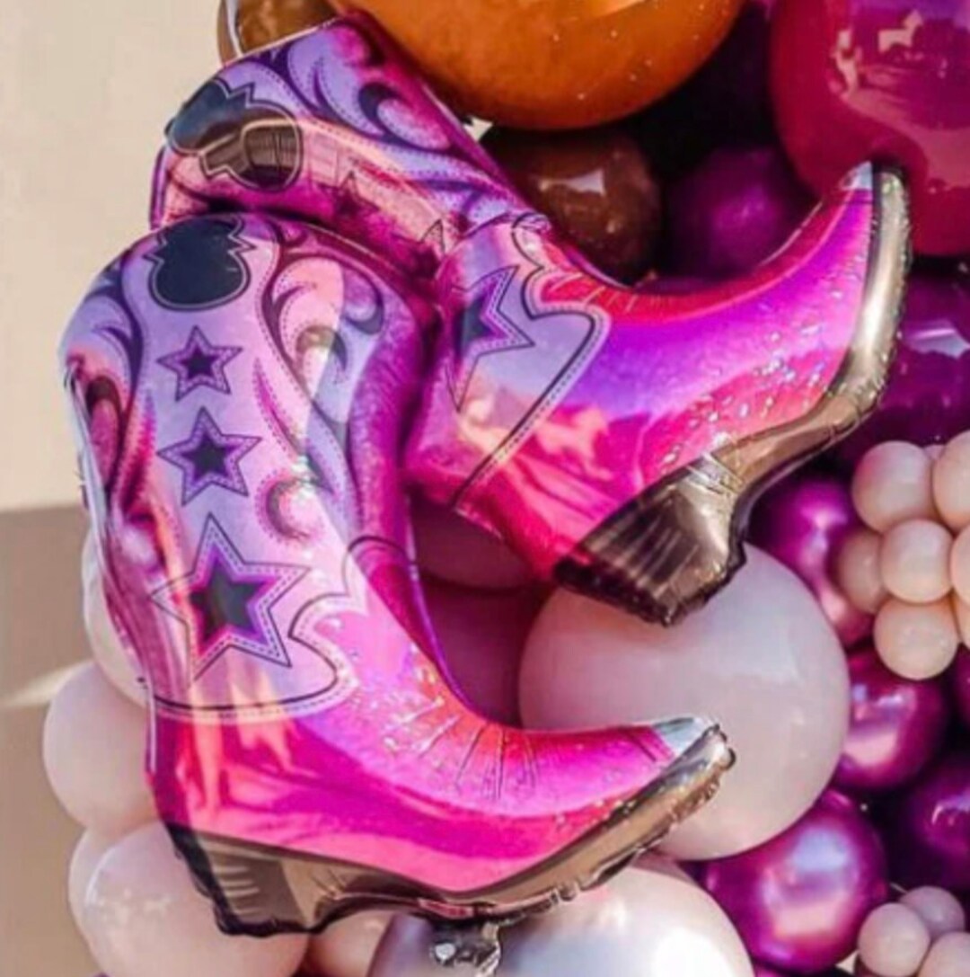 Cowgirl Birthday Party, Pink Disco Boots Balloon 36", Western Party ...