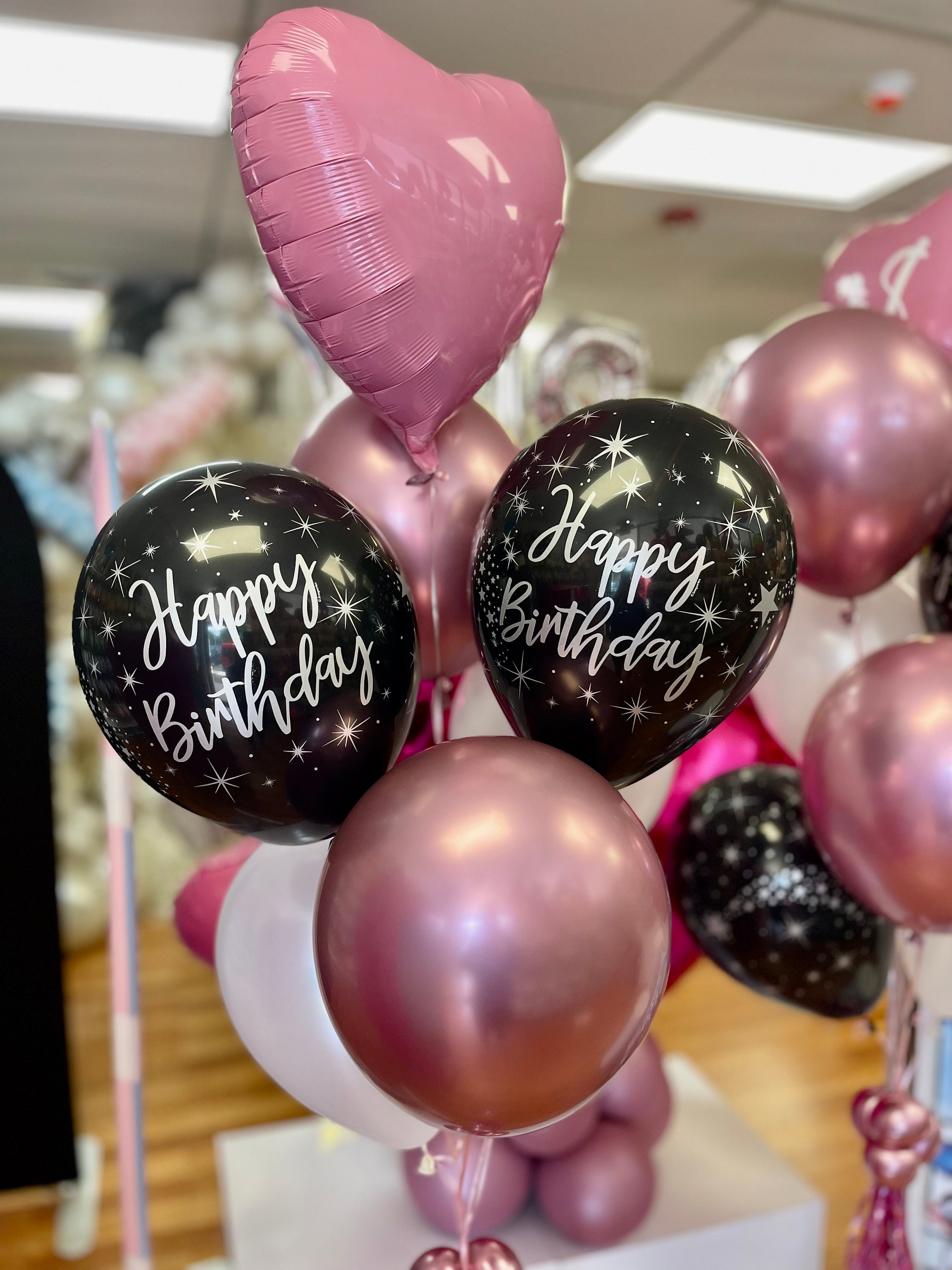 Happy Birthday Balloon Decoration Bundle Metallic Pink - Etsy