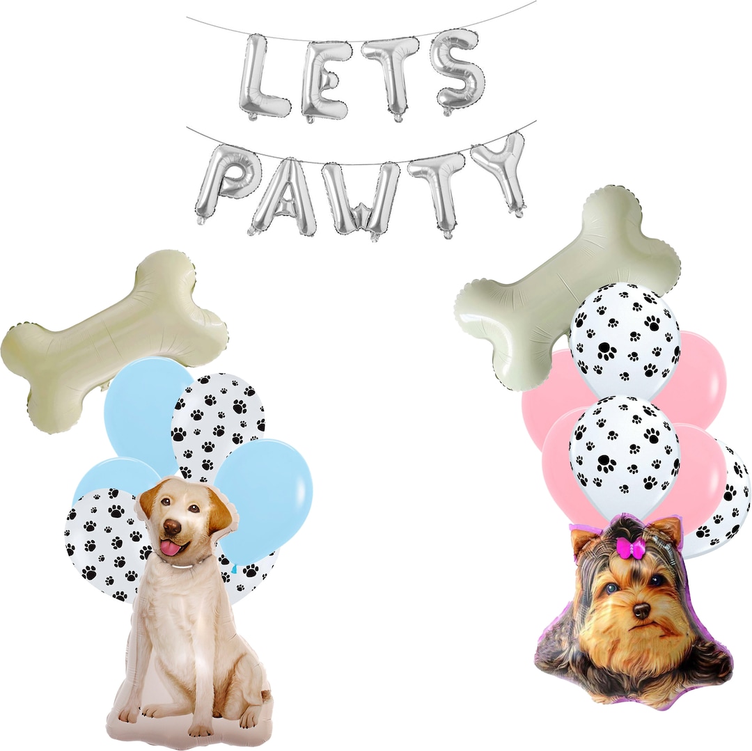 Lets Pawty Party Decoration Labrador Balloons Yorkie Party Decor ...