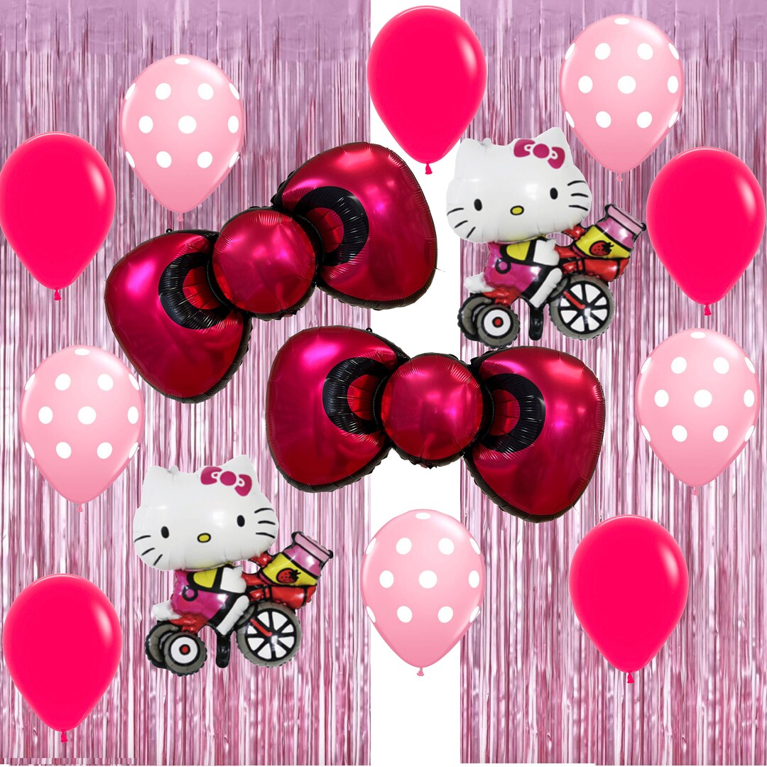 Hello Party Cat Decoration Theme , Latex Balloons, Polka Dot, Foil ...