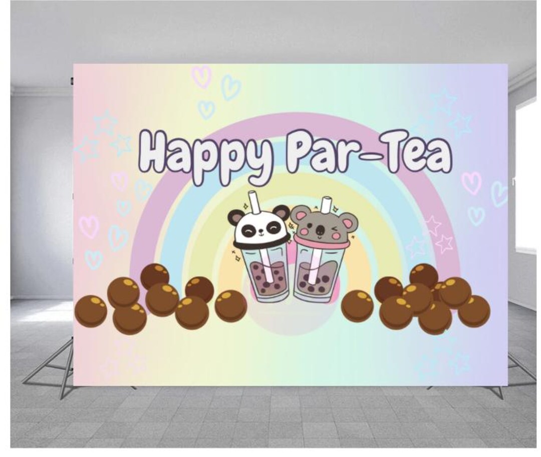 Boba Tea Party Backdrop 5x3ft, Cool Kids Decor Vinyl Material Banner - Etsy