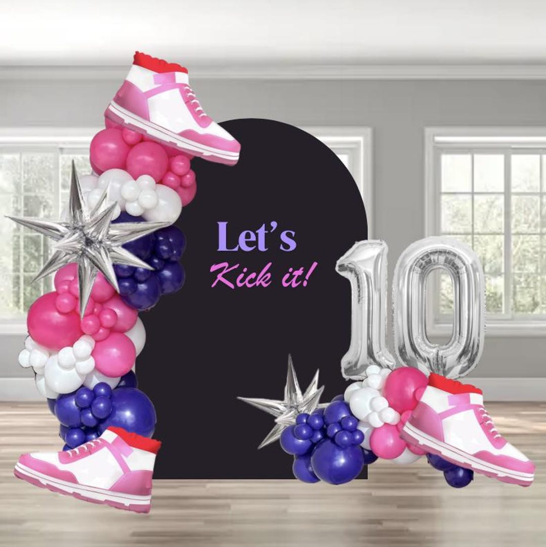 Kick It Party Girl Sneakers Party Decor| Balloons| Purple, Pink, White ...