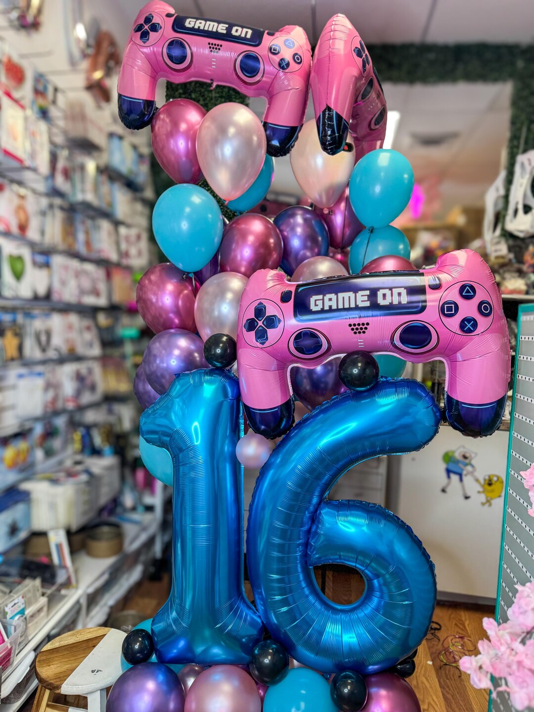 Level up Video Game Neon Birthday Party Decor, Metallic Futuristic ...