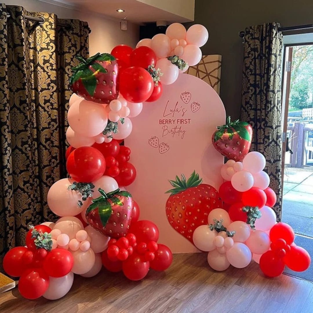 First Birthday Strawberry, Very Party Balloons Party Decor/ Babyshower ...