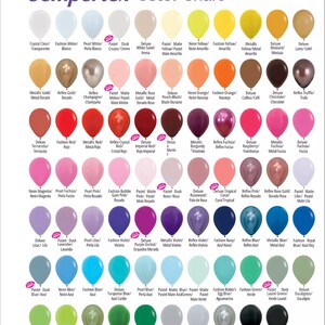 Sempertex Balloons Color Chart 50pieces Latex - Etsy UK
