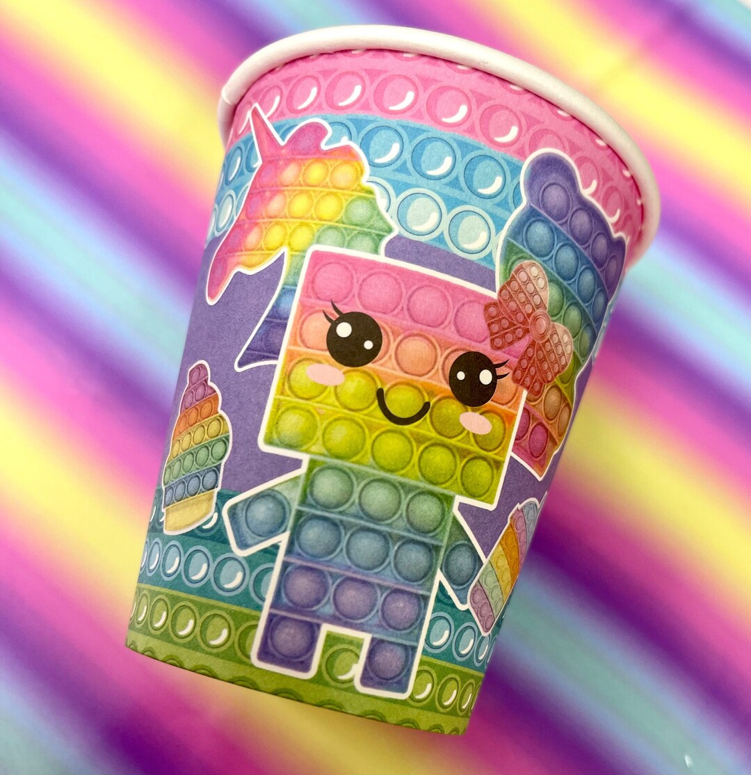 Pop Birthday Decor Party Fidget Theme Colorful Rainbow Unicorn 16pc ...