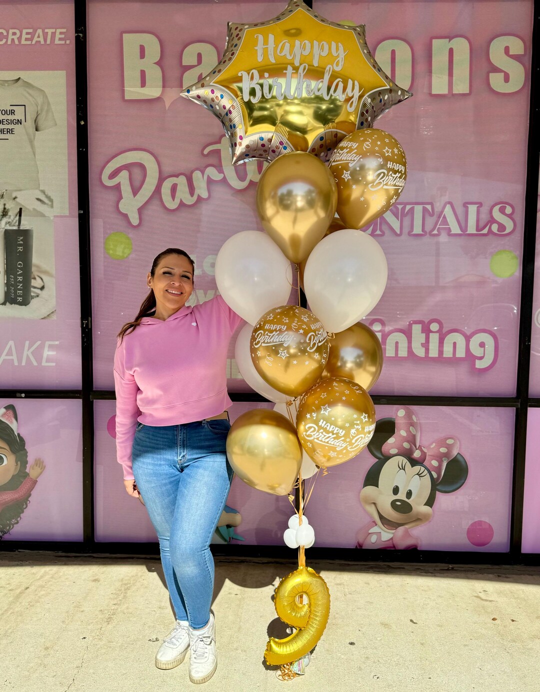Happy Birthday Gold and White Balloon Bouquet Decor, New Year Party ...