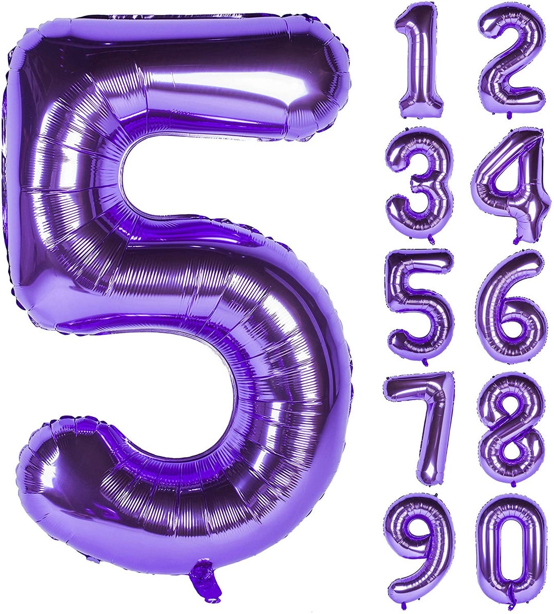 40in Purple Number Balloons Decoration Party Theme, Big Number Foil ...