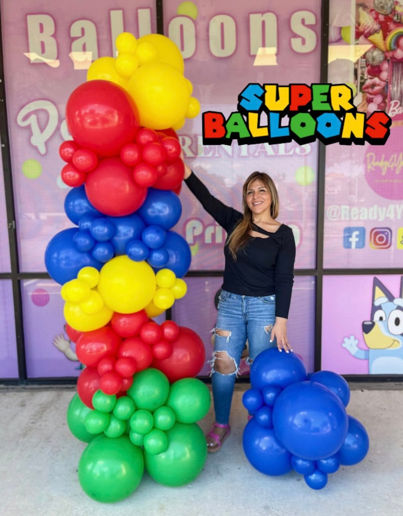 Balloon Party Mario Decor Video Games Garland, Bouquet, Pillads ...