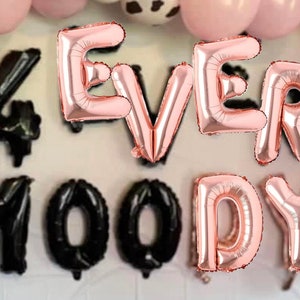 4 Ever Moody Party Theme Decoration Banner Foil Letters, Happy Birthday ...