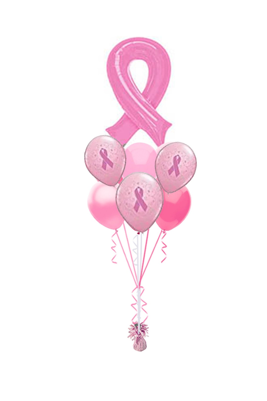 Cancer Balloons Bouquet Celebration Pink Ribbon Breast Awareness ...