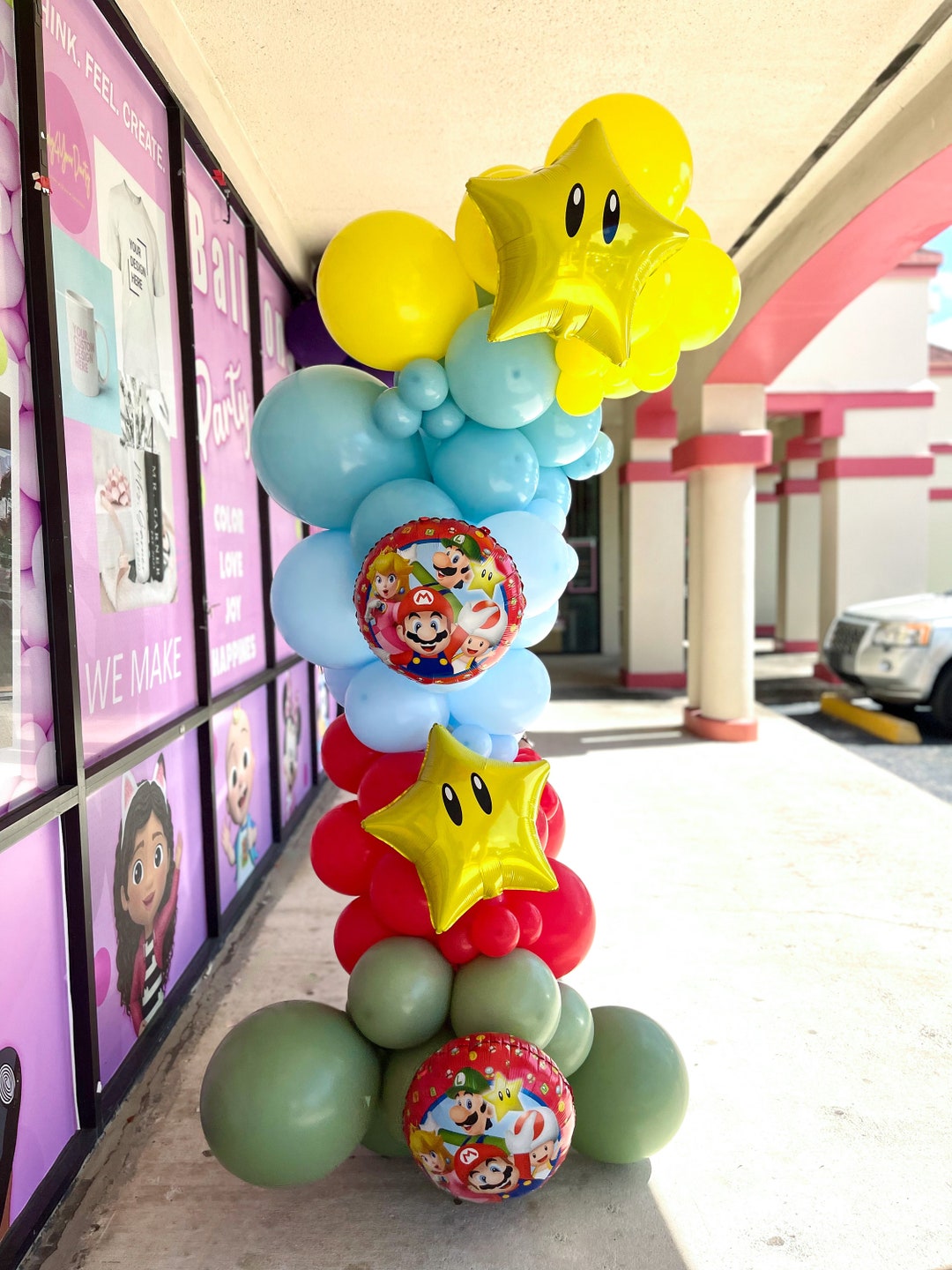 Super Mario Video Game Balloon Garland 7ft Mix Colors High Quality ...