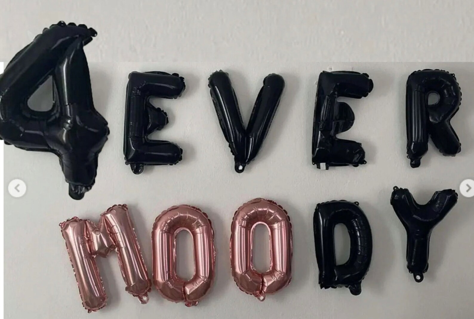 4 Ever Moody Party Theme Decoration Banner Foil Letters, Happy Birthday ...