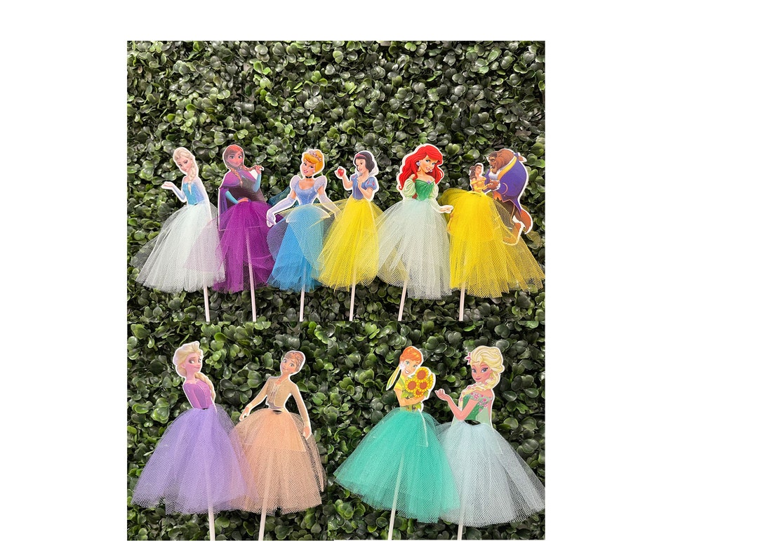 All Princess Topper for Happy Birthday Cake or Cupcake, Centerpiece ...