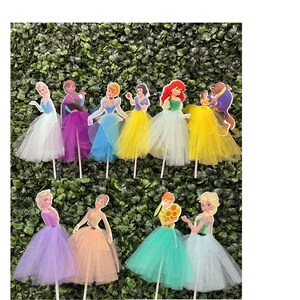 All Princess Topper for Happy Birthday Cake or Cupcake, Centerpiece ...