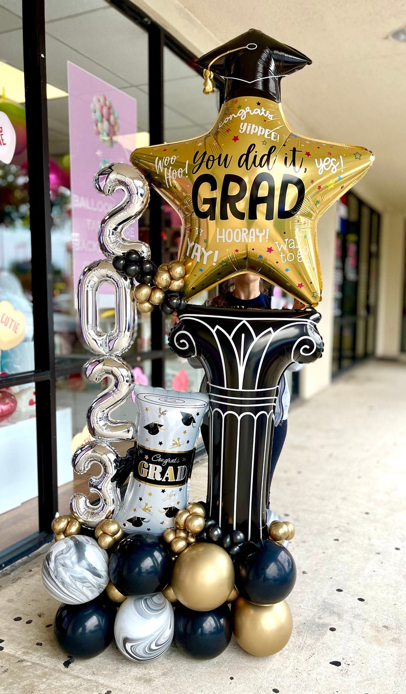 Graduation Party Decoration Balloons Gold Black Marble - Etsy