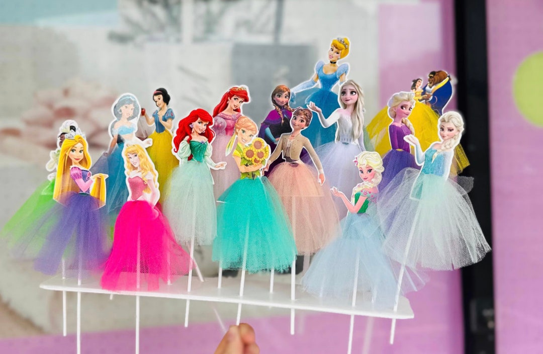 All Princess Topper for Happy Birthday Cake or Cupcake, Centerpiece ...