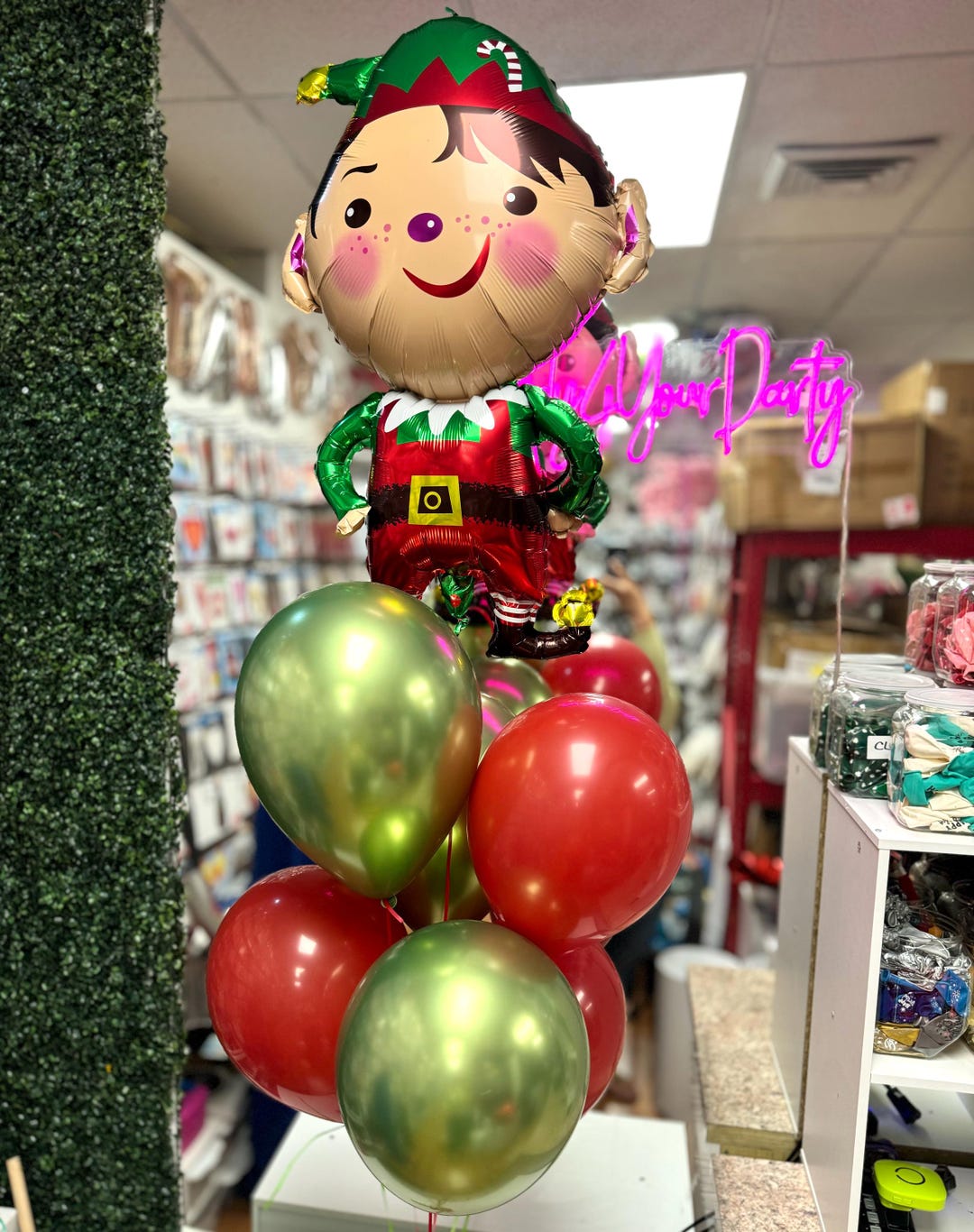 ELF Balloon Party Decor, Bouquet Birthday, Christmas Holidays Party ...