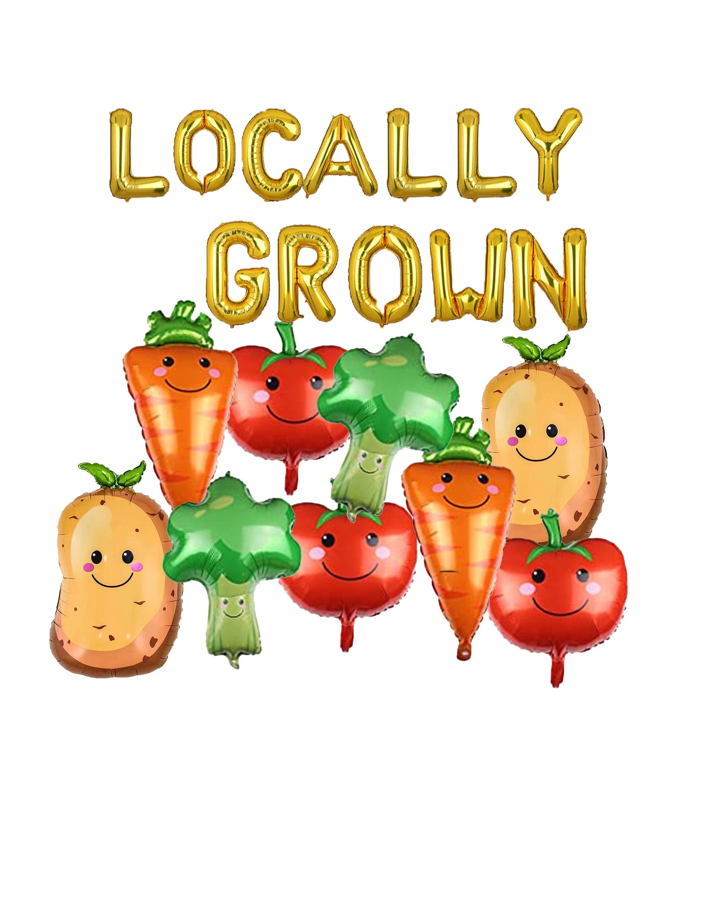 Locally Grown Happy Birthday, Farm Decoration Station, Veggie Balloons ...