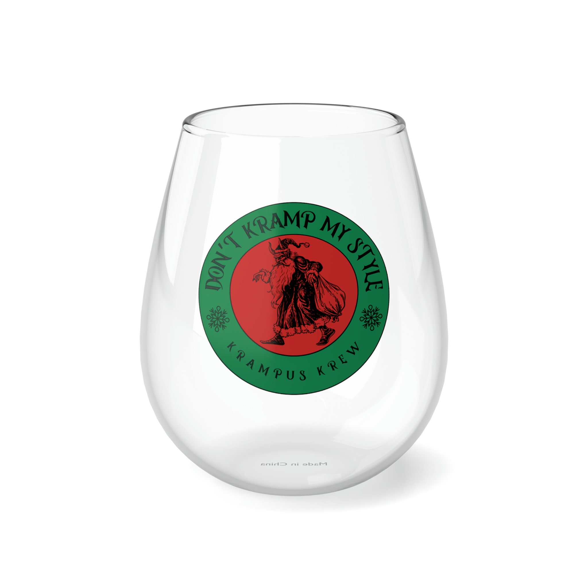 Don't Kramp My Style Krampus Krew Stemless Wine Glass, 11.75oz ...