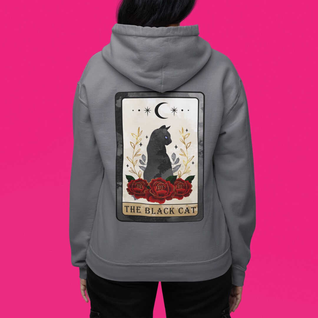 The Black Cat Tarot Card Heavy Blend™ Hooded Sweatshirt, Gothic ...