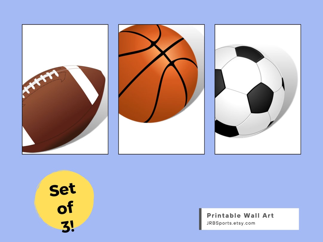 Sports Balls Abstract Art Prints, Set of 3 (digital Download) - Etsy