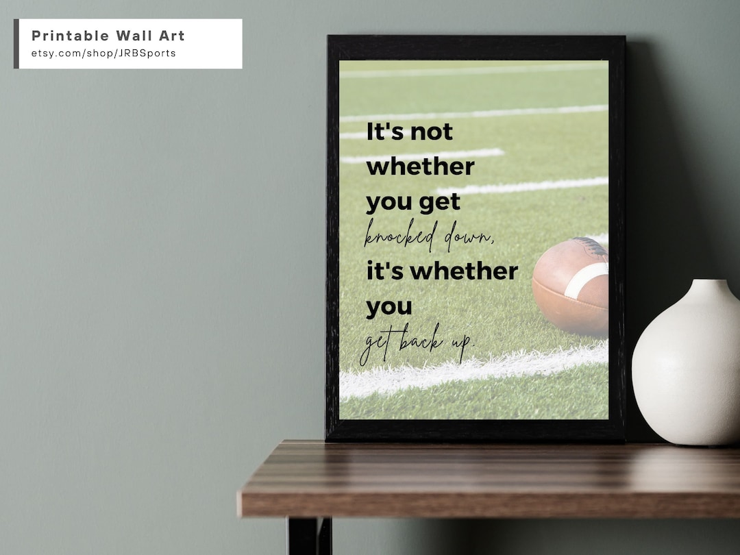 Inspirational Football Sports Printable Wall Art Sports Print for Kids ...